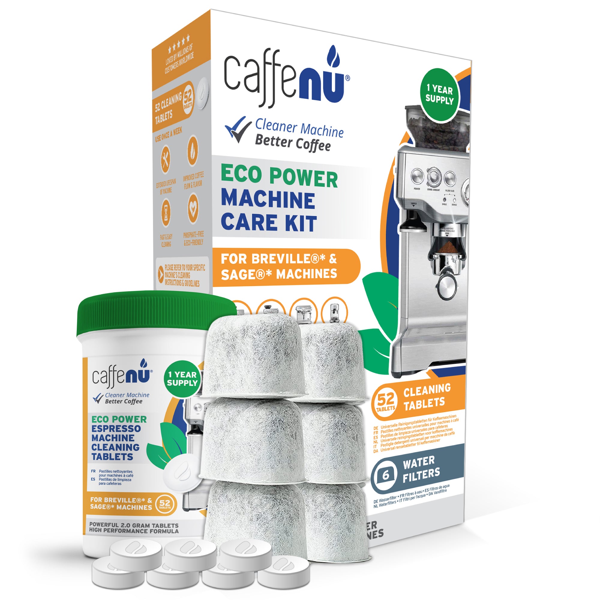 Caffenu 1 Year Eco Care Kit for Breville Espresso Machines – Coffee ...