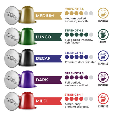 Variety Pack - 50 Nespresso compatible coffee capsules – Coffee ...