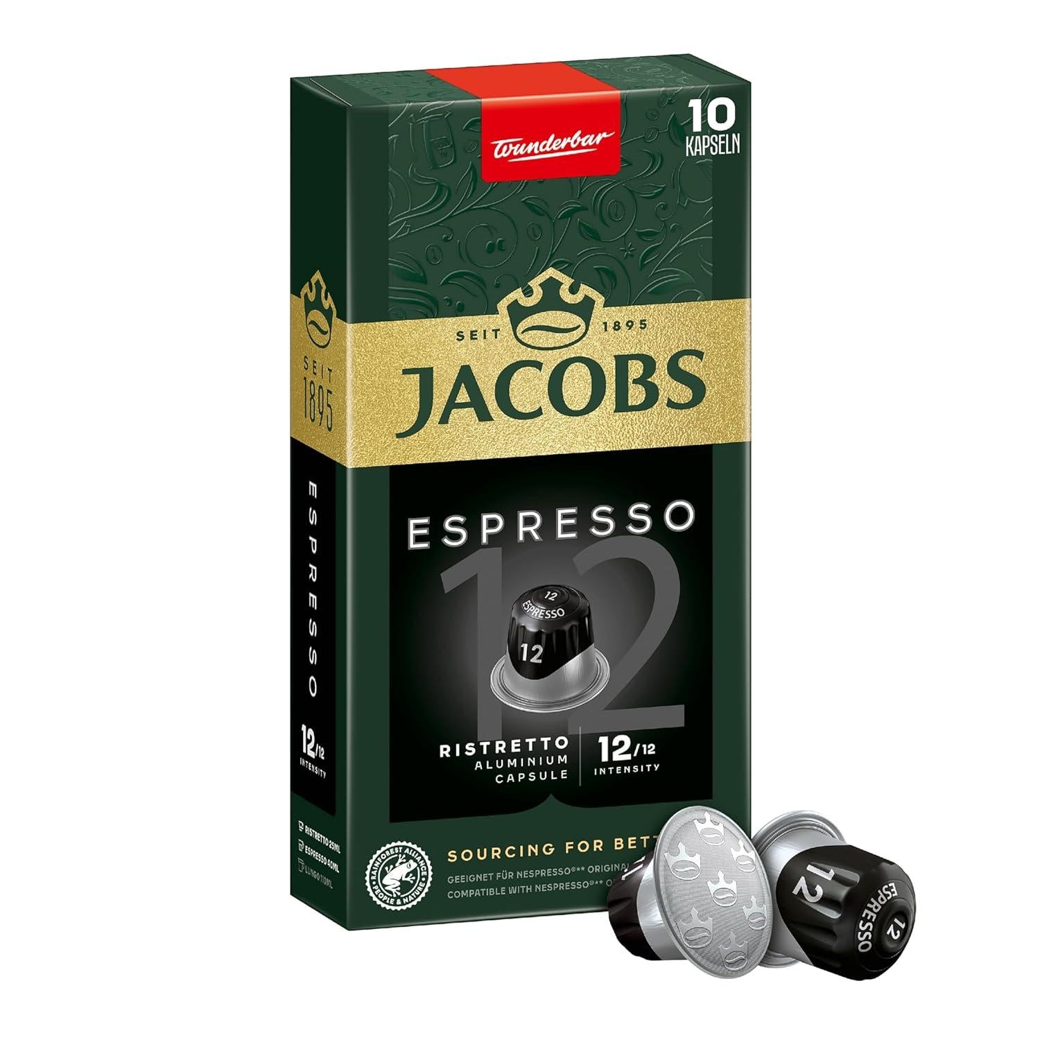 Jacobs ESP Ristretto - 10 Aluminium Nespresso compatible coffee capsul ...
