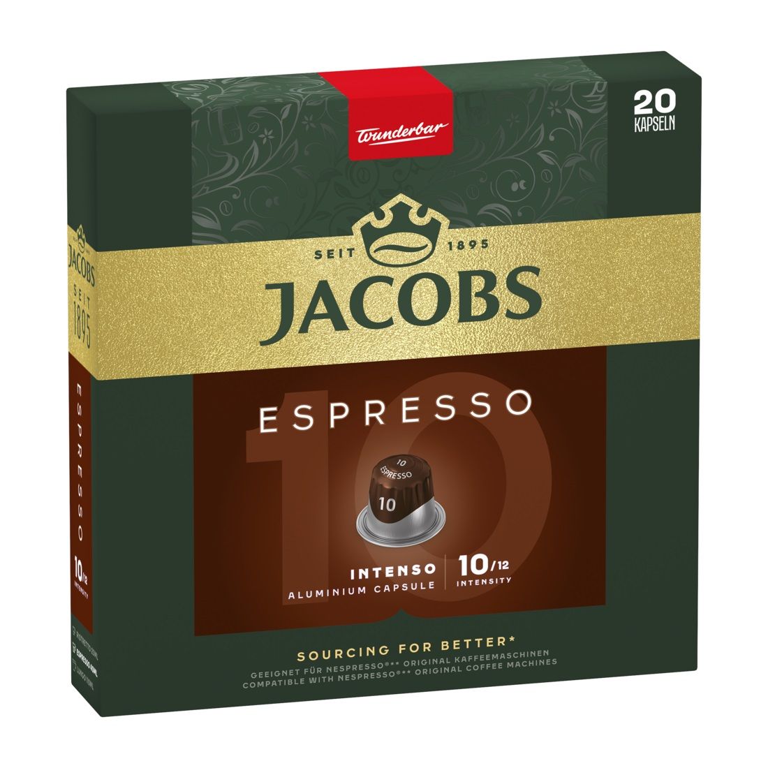 Jacobs esp 10 Intenso - Aluminium Nespresso compatible coffee capsules ...