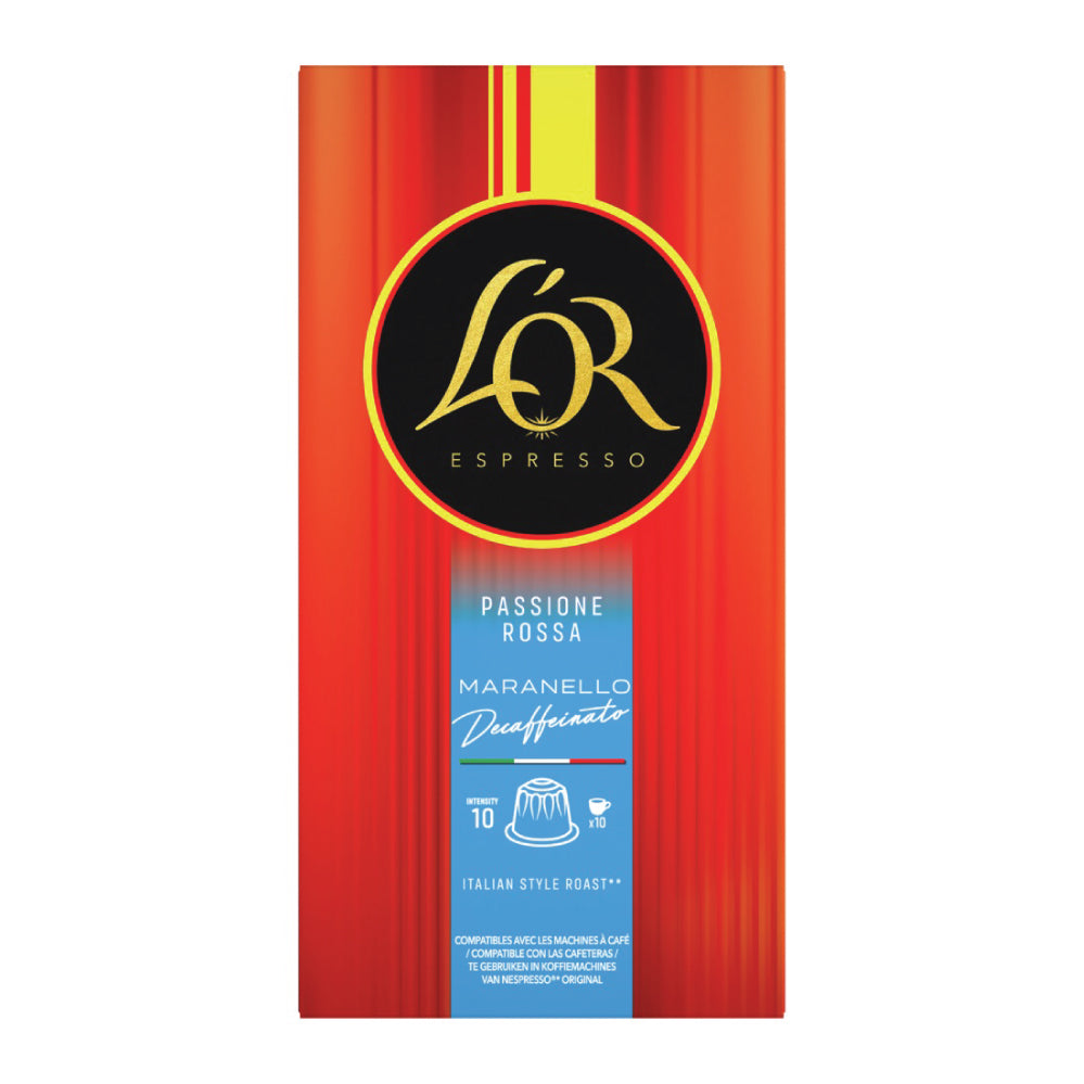 L'OR Maranello Decaf - 10 Aluminium Nespresso compatible coffee capsul ...