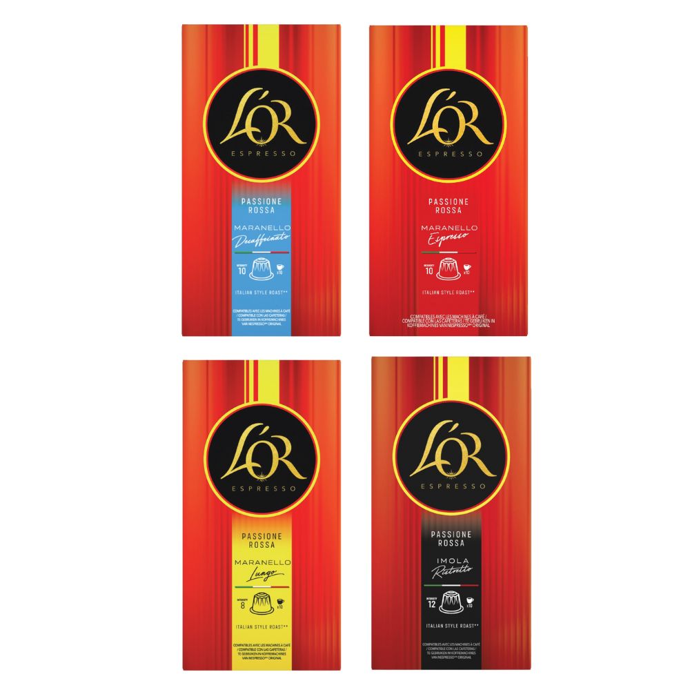 L'OR Ferrari Collection - 40 Aluminium Nespresso compatible coffee cap ...