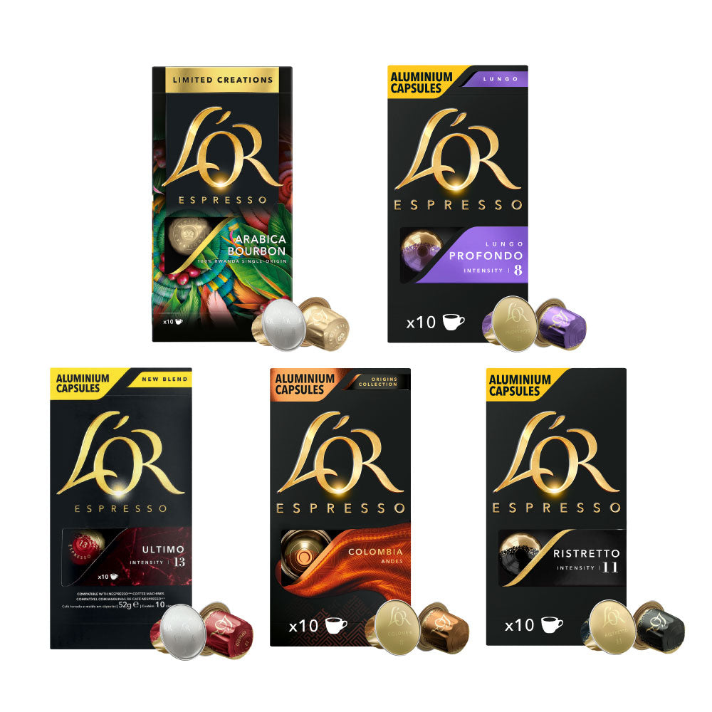 L'OR Bulk Coffee Bundle - 50 Aluminium Nespresso compatible coffee cap ...